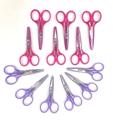 Quality Embroidery Scissors 4" (10cm) with Cap 12X Pink & Purple ...