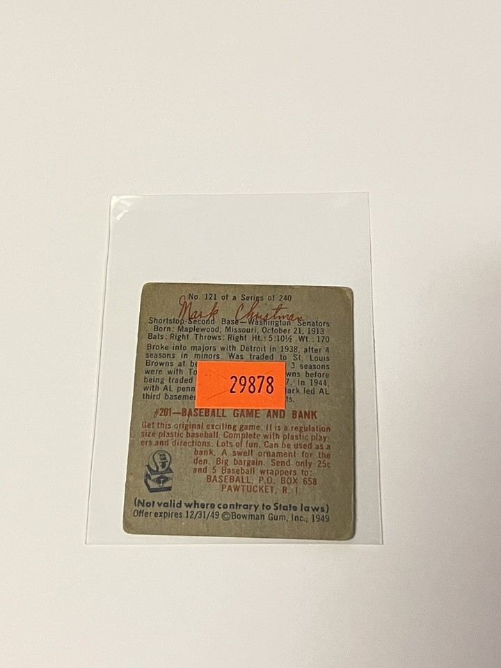 1949 Bowman #121 Mark Christman**029878 | eBay