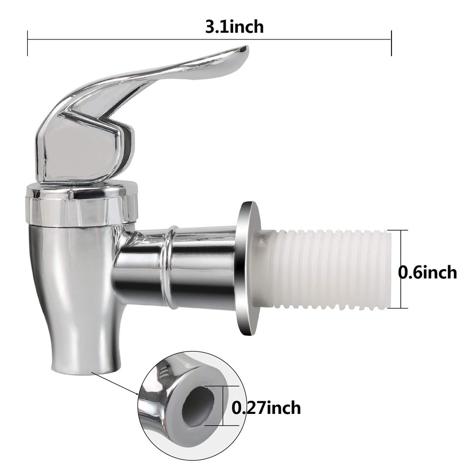 Silver Beverage Dispenser Replacement Spigot, Push Style Spigot for ...