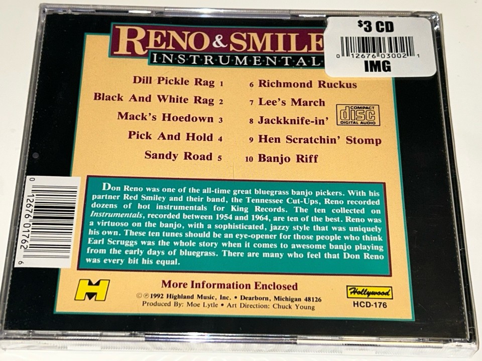 2004 Don Reno Red Smiley Instrumental Bluegrass Music Sealed Cd 4R171 ...