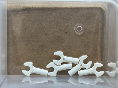 LEGO Parts - White Bar 1L with Clip Mechanical Claw - No 48729b - QTY 5 ...