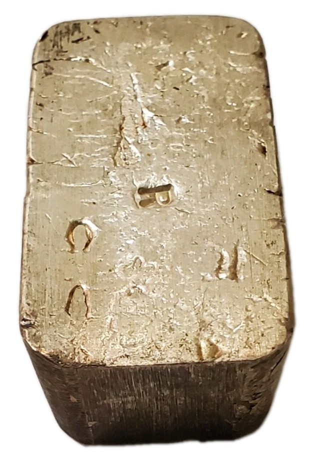 RARE 9.94 Oz Silver Odd OMEGA REFINING Vintage Chunky Hound Poured Bar ...