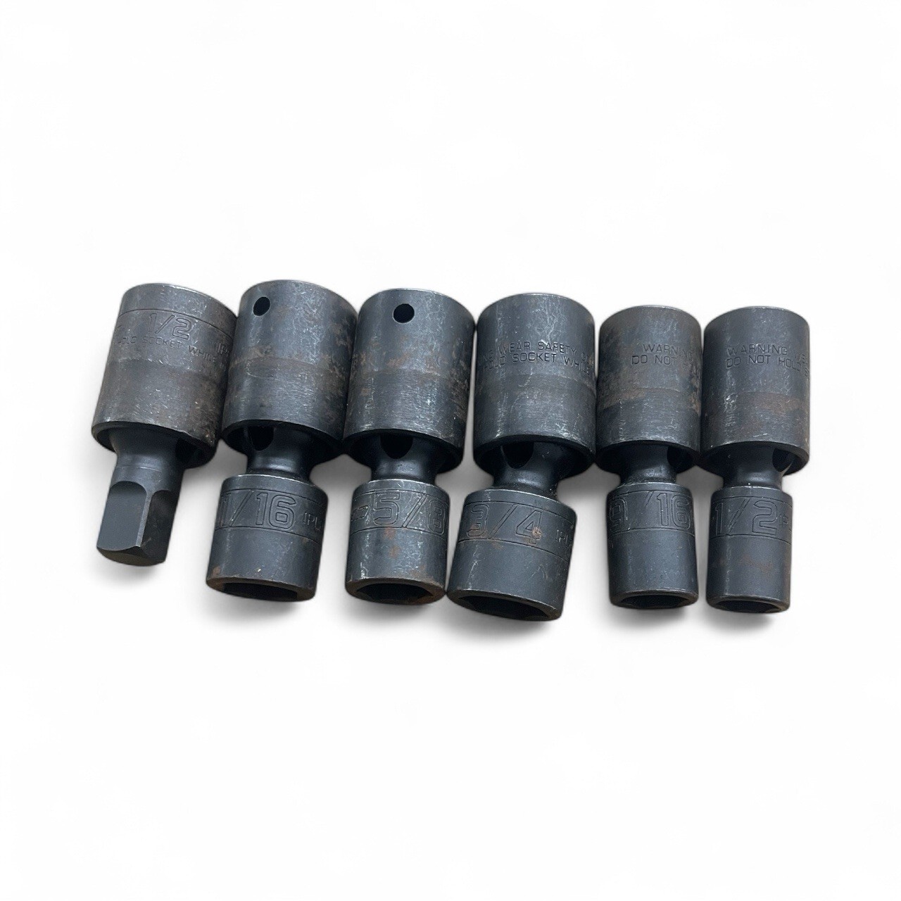 Snap-On 6pc 6-Point SAE Flank Drive Shallow Swivel Impact Socket Set ...