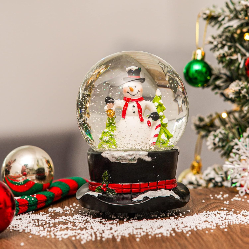 Christmas Snow Globes Glitter Water Globe Musical Snow Globe, Snowman ...