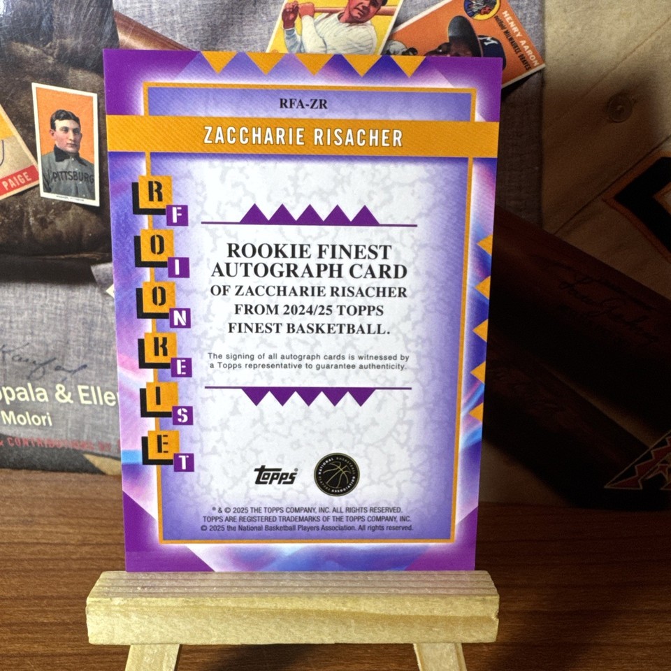 2024-25 Zaccharie Risacher Topps Finest RC AUTO RFA-ZR Rookie Finest On ...