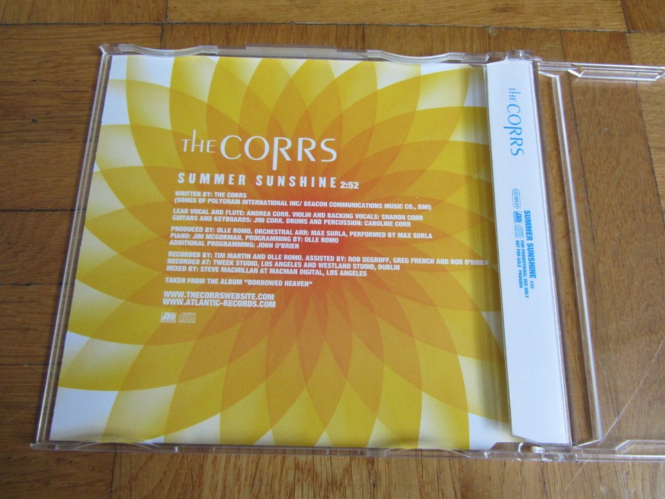 THE CORRS Summer Sunshine 2004 EUROPEAN collectors CD single | eBay