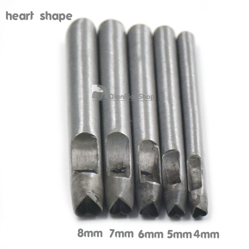 4 5 6 7 8mm Love & Star Hollow Punch Hole Leather Belt Gasket Cutter ...