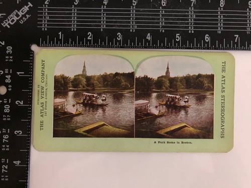 Stereoview Card A Park Scene in Boston, Atlas View Company VTG SV2. | eBay