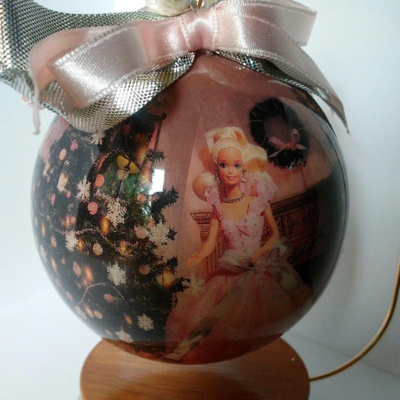 1997 Walmart 35th Anniversary Barbie Decoupage Ornament With Wood Stand ...