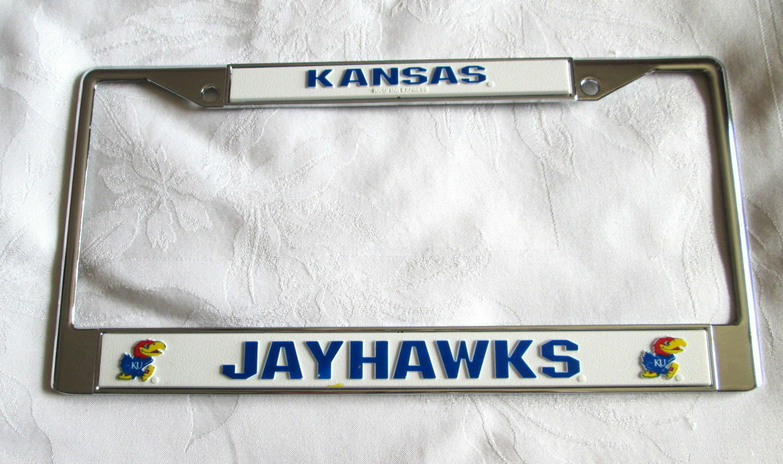 KANSAS JAYHAWKS EMBOSSED CHROME LICENSE PLATE FRAME #01 - NEW | eBay