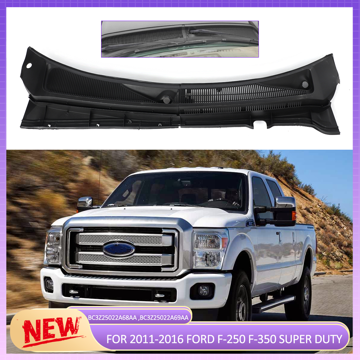 For 2011-2016 Ford F250 F350 F450 Super Duty Windshield Wiper Cowl ...