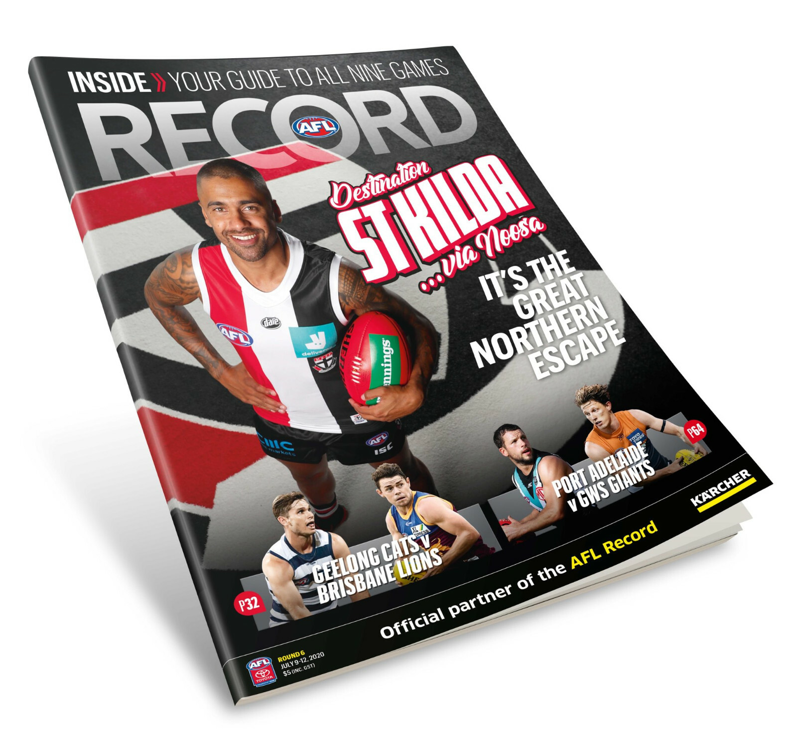 Offical AFL Footy Record - 2020 Round 6 - St Kilda Bradley Hill Cover ...