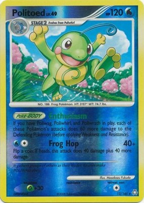1x Politoed - 12/146 - Holo Rare - Reverse Holo Heavily Played Pokemon ...