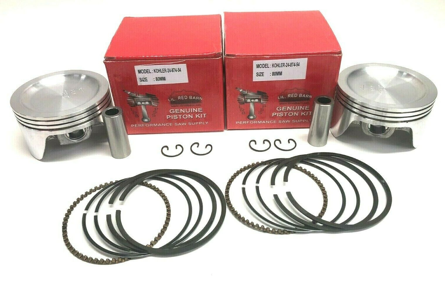 2 NEW STANDARD 80MM PISTONS & RINGS FITS KOHLER CH23, CV23, CH680 ...