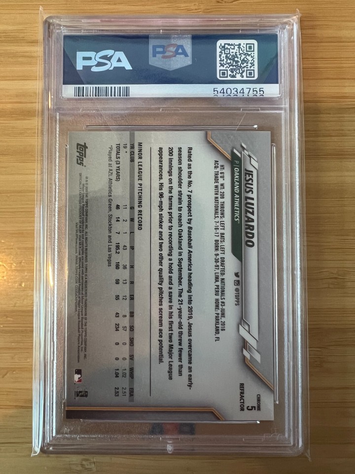 2020 Topps Chrome Jesus Luzardo ROOKIE RC SSP Sepia Refractor PSA 10 ...