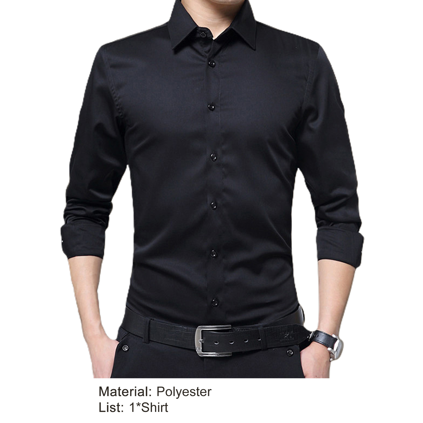 Business Shirt Single-breasted Wash-and-wear Anti-wrinkle Business ...