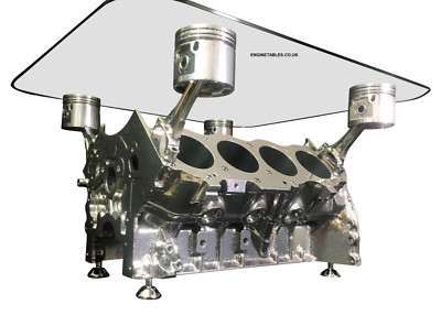 V8 CHROME Engine Block Coffee Table | eBay UK