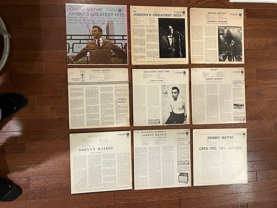 Lot of 9 Johnny Mathis Vinyl LP 33RPM Incl. Greatest Hits Columbia ...