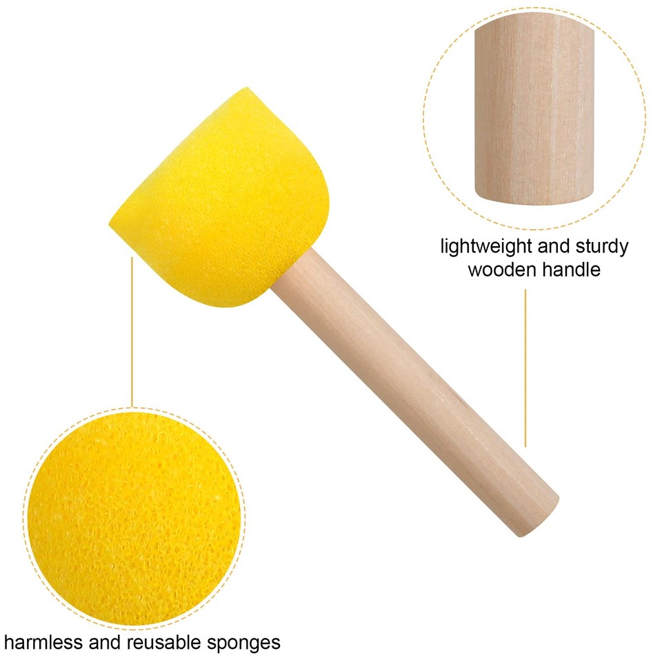 30 Pcs Round Sponges Brush Set, Round Sponge Brushes for Painting ...