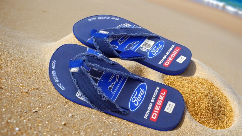 Men's Ford Brand Sandal Flip Flops Beach Officially Licensed | eBay