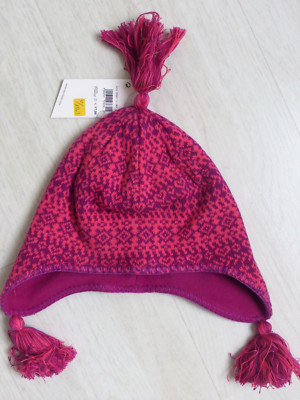 Mütze im Inka-Stil mit Bommeln, Fleecefutter, zwei Pinktöne von ...