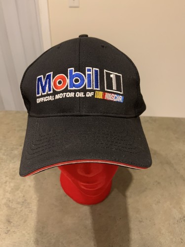 NASCAR Mobil 1 Racing Hat Cap Black Adjustable | eBay