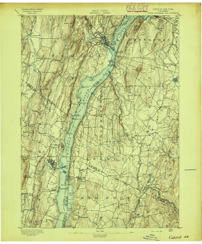 Catskill, NY, Topographic Map, 1895, USGS – Premium Matte Print ...