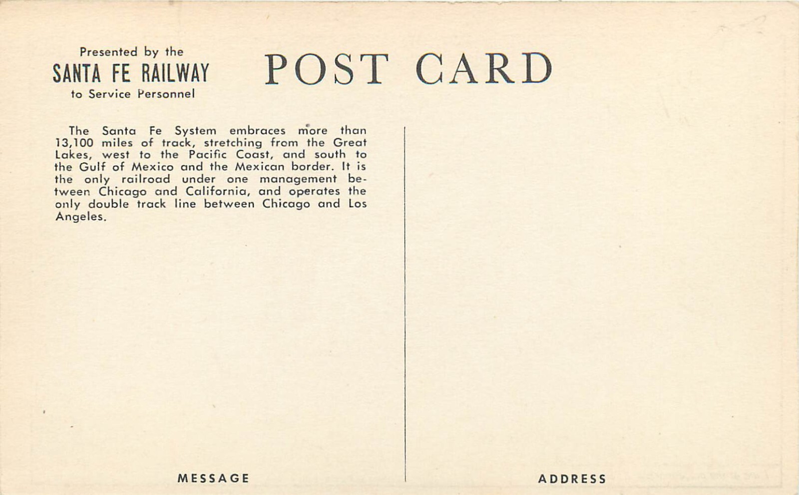 United States Map Showing The Routes Of The "Santa Fe Railroad ...