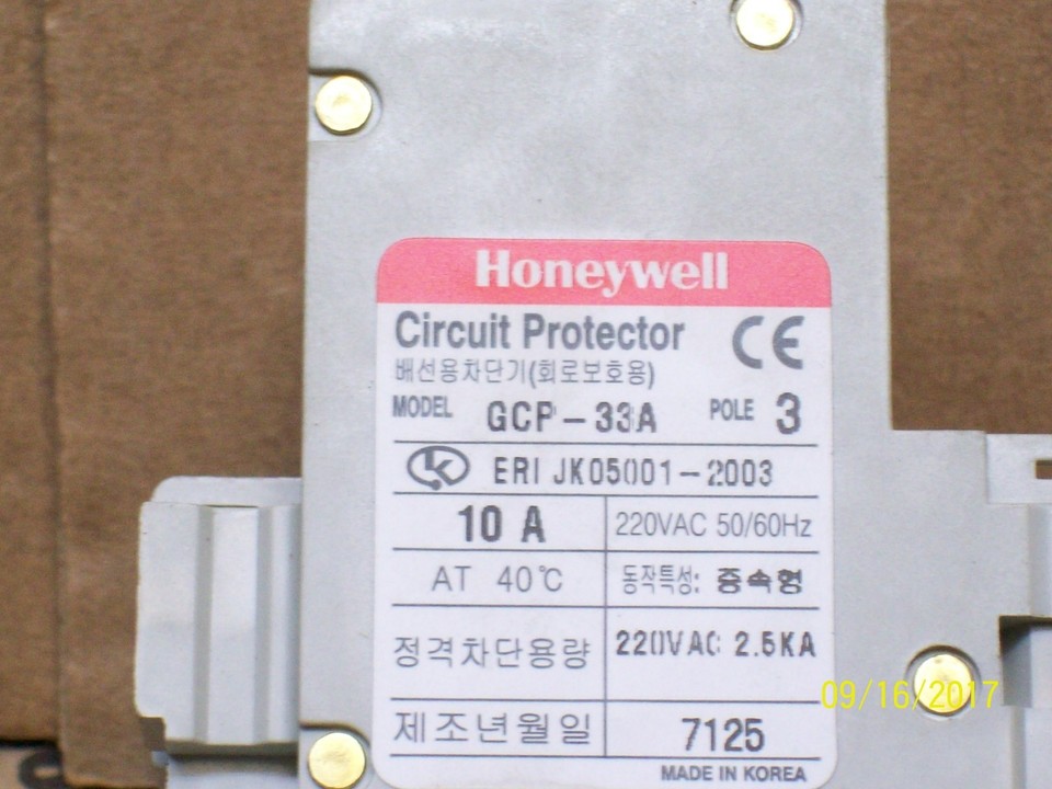 NEW HONEYWELL GCP-33A CIRCUIT PROTECTOR 10A 10 AMP 3-POLE 220VAC | eBay