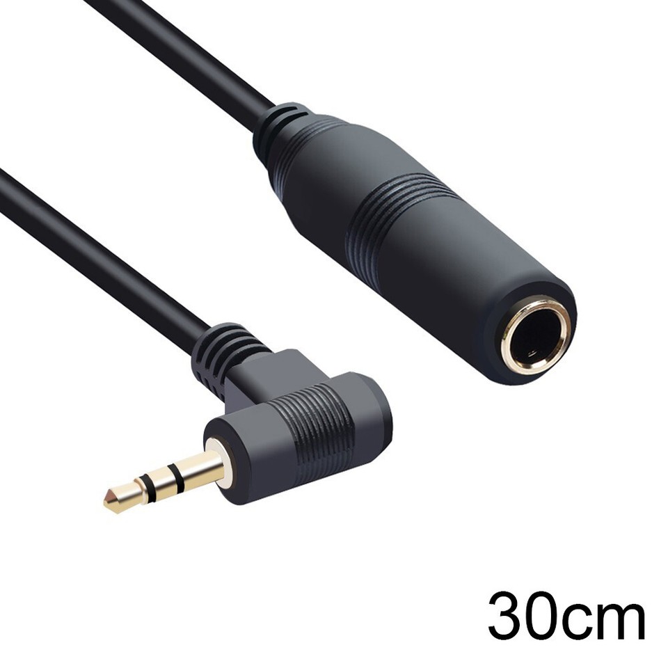 6.35mm 1/4" Male to 3.5mm 1/8" Female Right Angle Male Stereo Jack ...