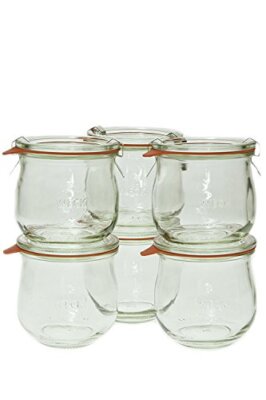 Set of 6 Weck 746 Tulip Jars 12.5oz 1/5 Liter Glass Jars | eBay