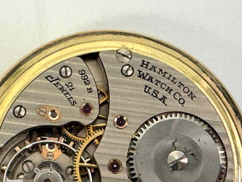 VTG HAMILTON 992B 21 Jewels 16S Railroad Watch Model 5 GOLD FILL CASE ...