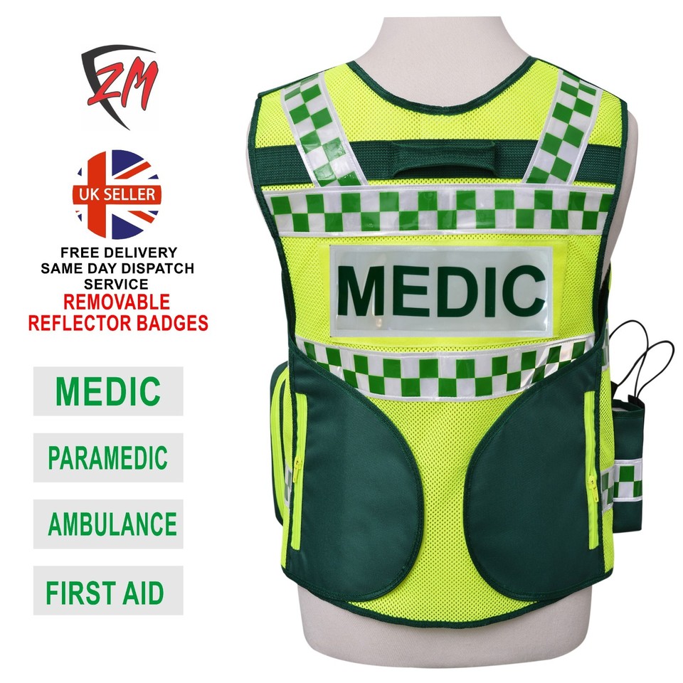 New Hi Viz Medic Paramedic Ambulance First Aid Equipment Reflective ...