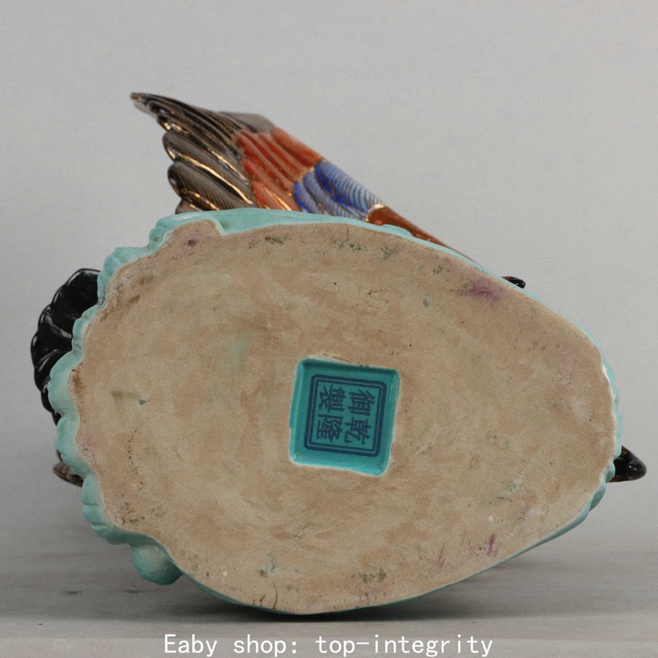 18,5'' Turquoise Glaze Alum Porcelain rouge Eagle Bird Beast Animal Statue | eBay