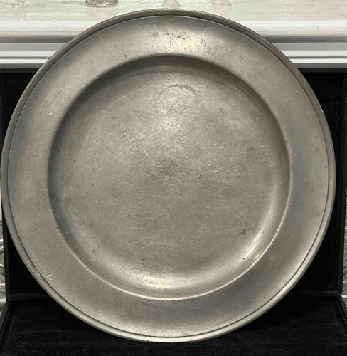 18th C. Antique Pewter Plate, 12 3/4", Touch Marks Dated 1773, Probably ...
