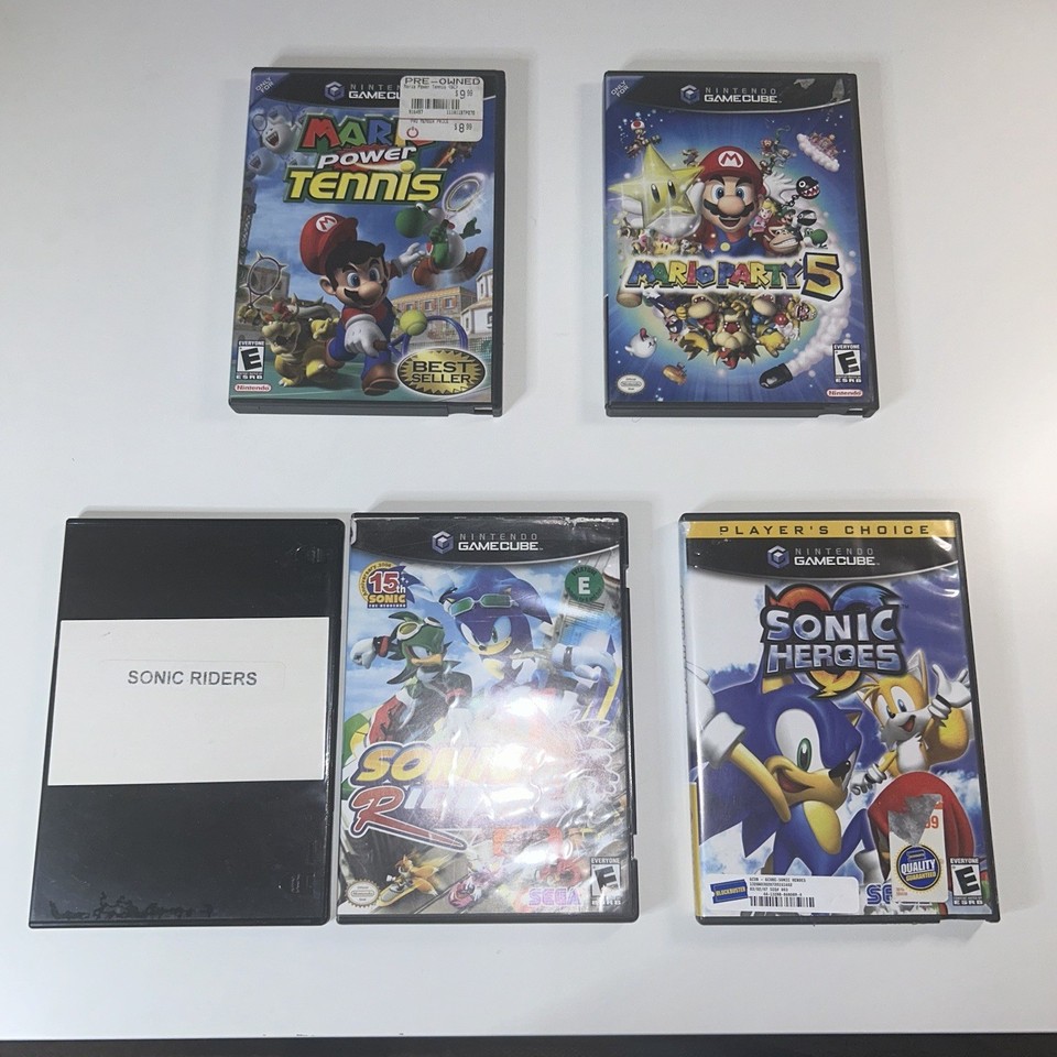 Tested/Working GameCube LOT / 1 Black Console (w/ Cords) 3 Controllers ...