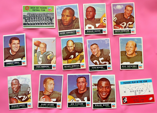 1965 Phila LOT OF 14 GREEN BAY PACKERS NFL champs HORNUNG NITSCHKE ...