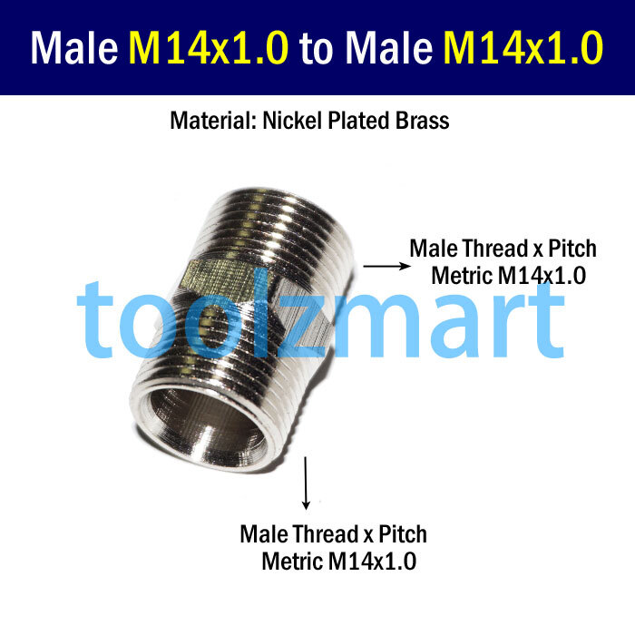 M14 M14x1.0 to M14x1.0 Male Thread Reducer Nipple Fitting Pipe ...