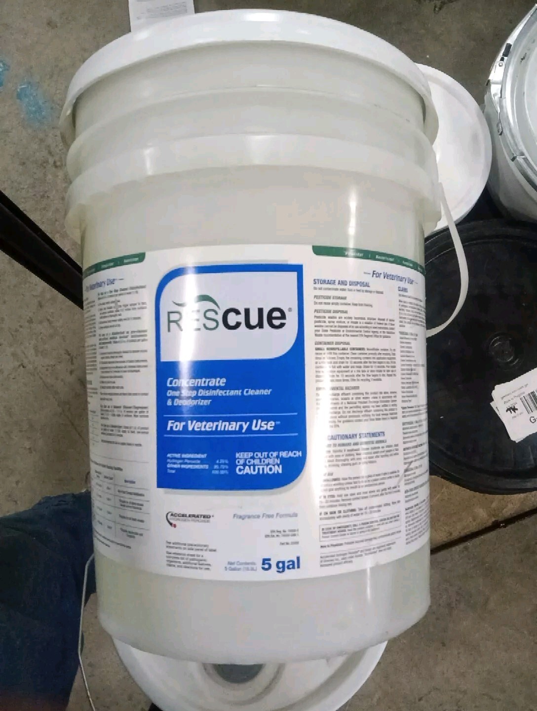 5 Gallons Rescue Concentrate One Step Disinfectant Cleaner Deodorizer ...