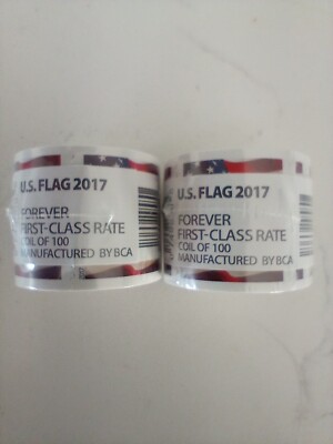 2 Sealed Rolls of 100 USPS Forever Flags, $146 Retail, Free Shipping ...
