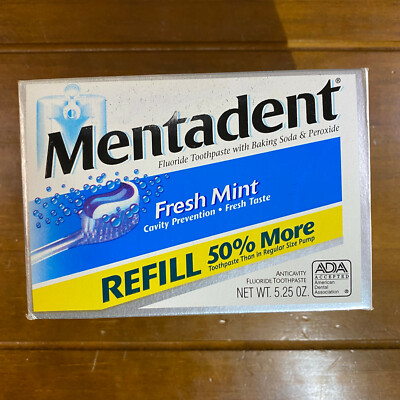 Sealed Mentadent Flouride Toothpaste Fresh Mint With Baking Soda ...