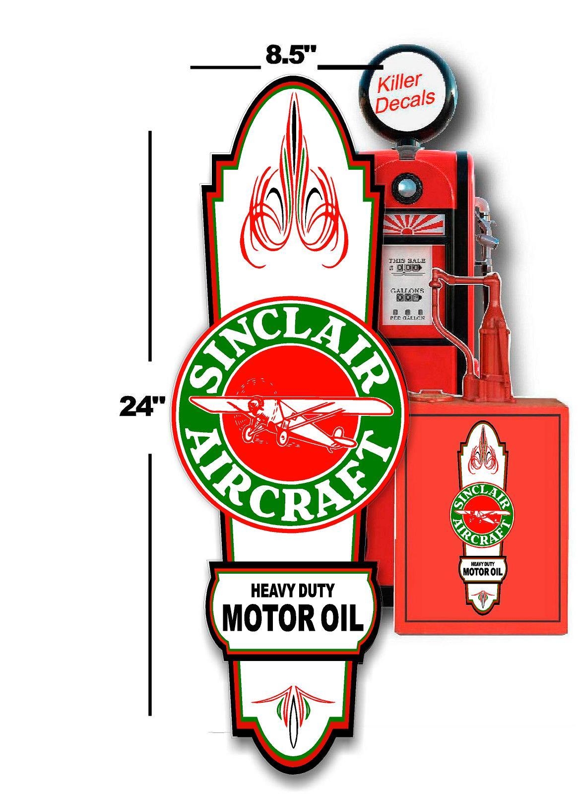 (SINC-LUB-6) 24" X8.5" SINCLAIR AIRCRAFT LUBSTER DECAL OIL GAS PUMP ...