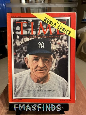 C1 1955 CASEY STENGEL YANKEES Oct 3 Vintage TIME MAGAZINE Nice NO LABEL ...