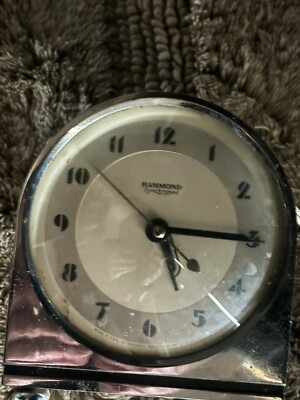 Vintage Art Deco Style Chrome Clock -"Hammond Synchronous" Electric ...