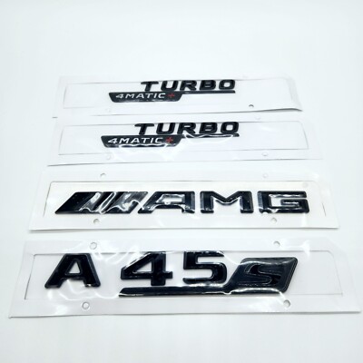 Gloss Black A45s AMG TURBO 4MATIC+ Boot Trunk Sticker Emblem Badge ...