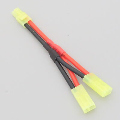 Parallel Wire Mini Tamiya 1 Male to 2 Female Y cable 14AWG 5CM+5CM ...