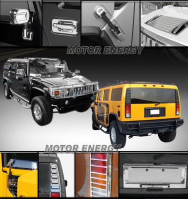 06-09 HUMMER H2 CHROME COVER TRIM 36PCS COMBO DOOR REAR LICENSE FRAME ...