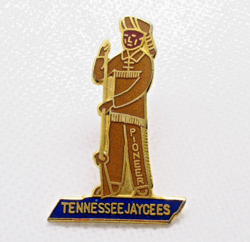 Tennessee Jaycees - Pioneer with Flintlock Rifle - Fur Hat - Vintage ...