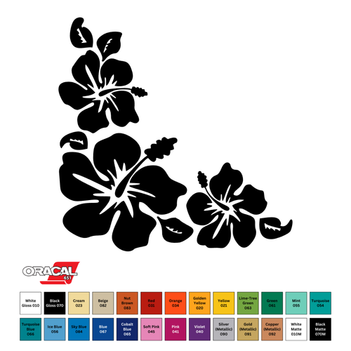 Hibiscus Flower Corner Die Cut Permanent Sticker Vinyl Decal 4" CHOOSE ...