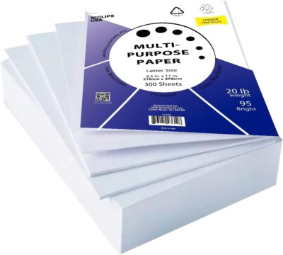 Printer Paper, 20LB Copy Paper, 8.5 x 11 Inches 10 Ream 3000 Sheets, 92 ...